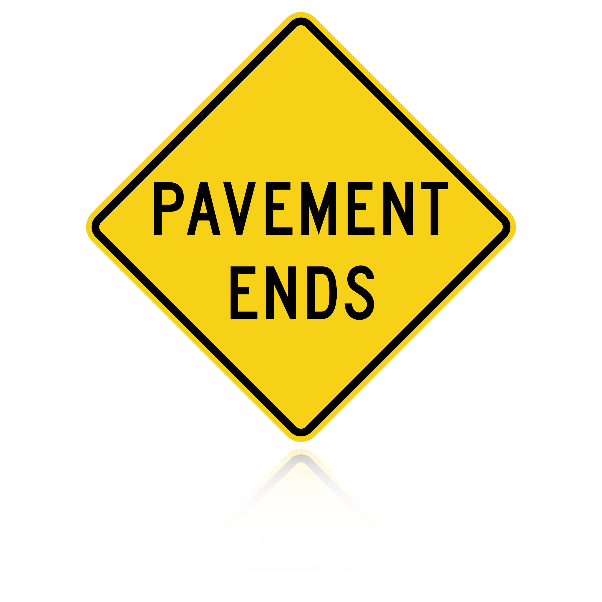 MUTCD W8-3 Pavement Ends Sign MUTCD W8-3 Pavement Ends Sign