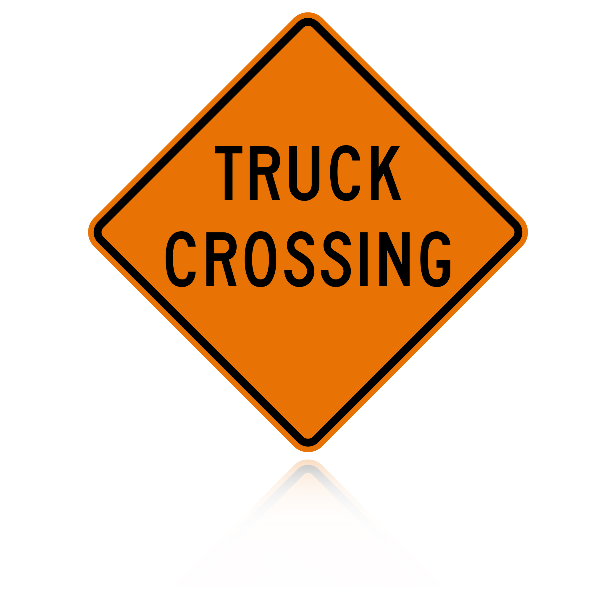 MUTCD W8-6 Truck Crossing Traffic Control Sign MUTCD W8-6 Truck Crossing Traffic Control Sign