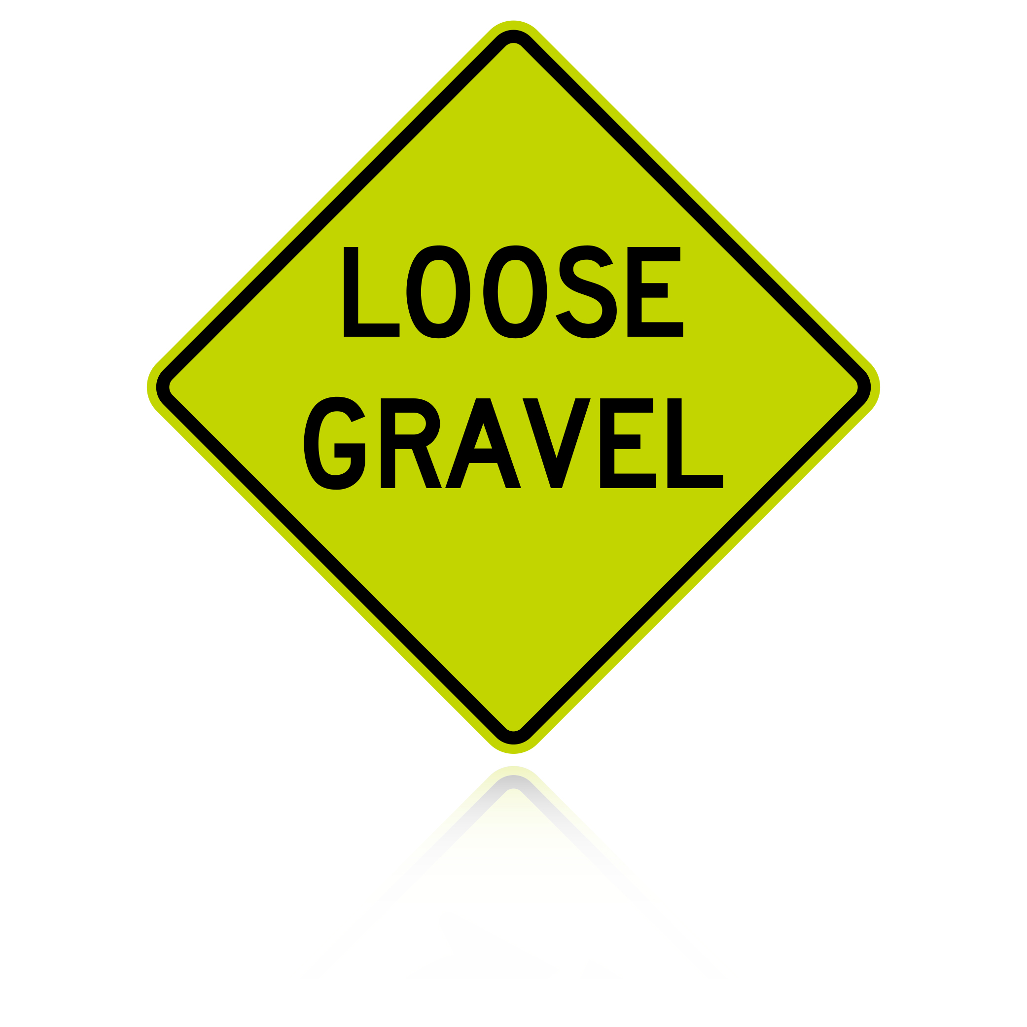 MUTCD W8-7 Loose Gravel Road Sign