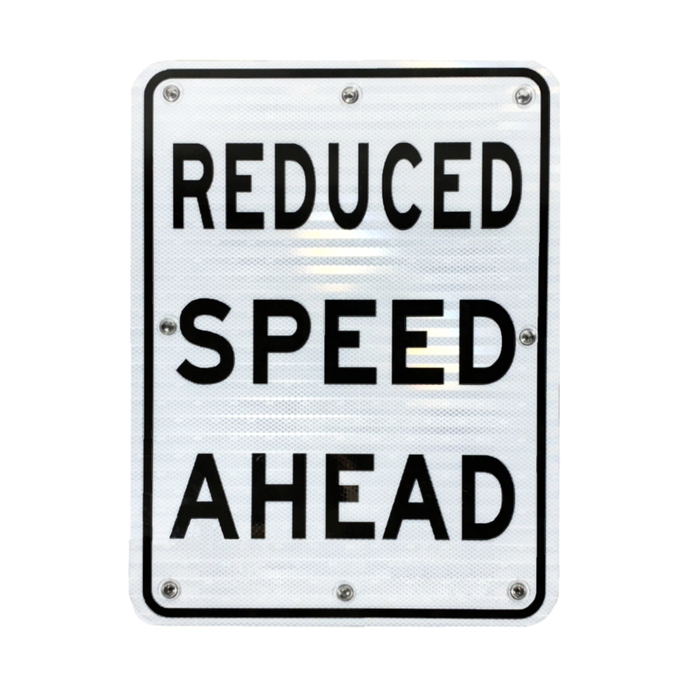18x24 Solar Flashing Reduced Speed Ahead Sign R2-5A LED Traffic