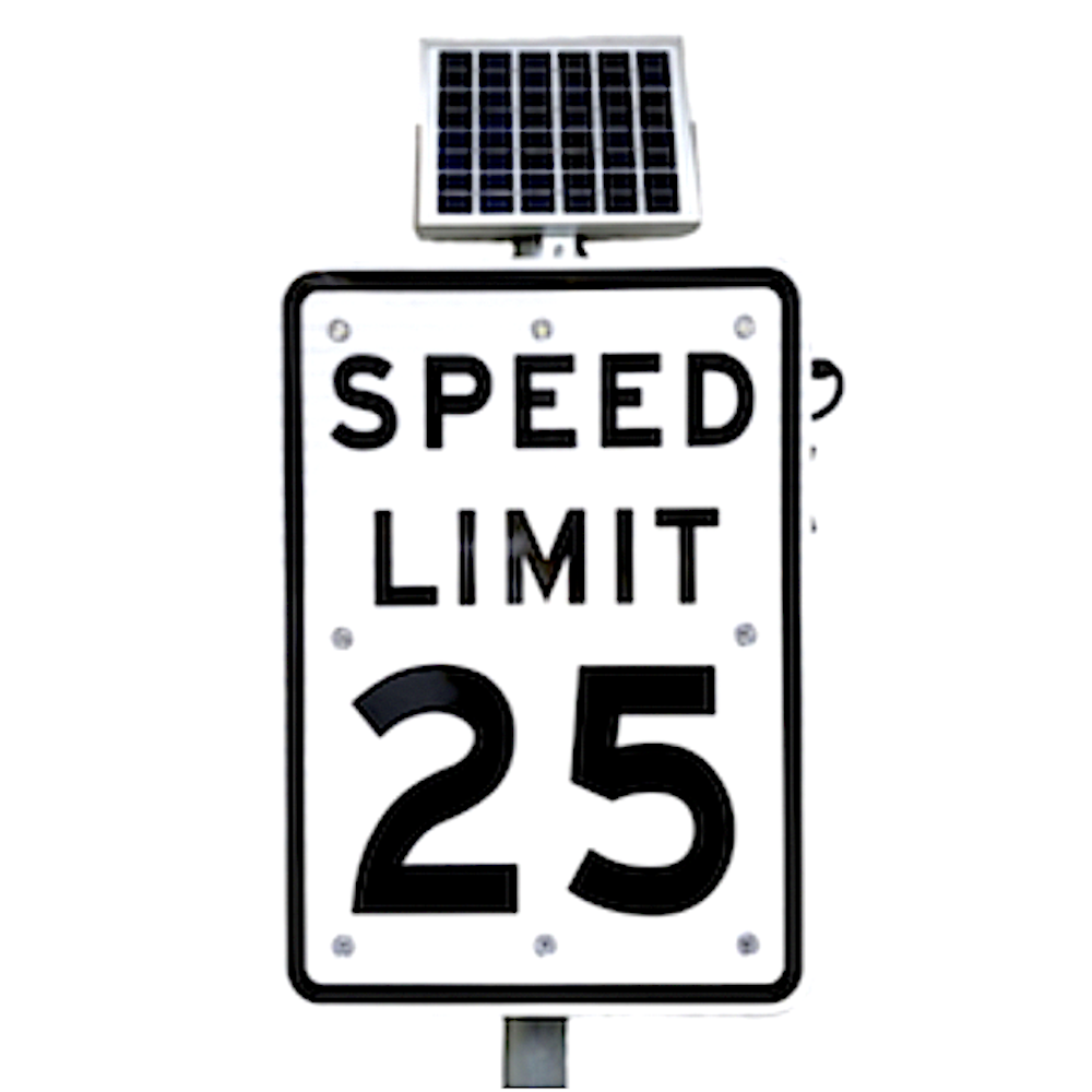 25MPH Flashing Speed Limit Sign