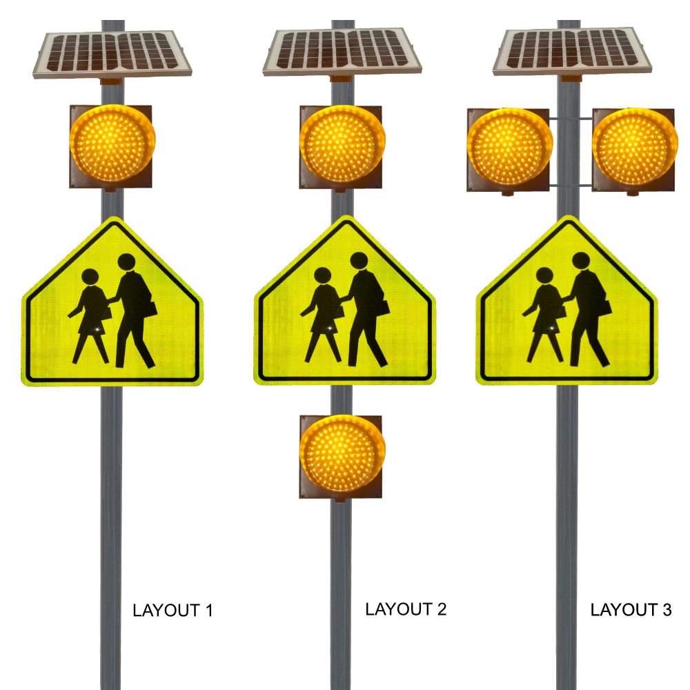 ledlighting-solutions.com: 8" Solar LED Yellow Flashing Beacon Kit