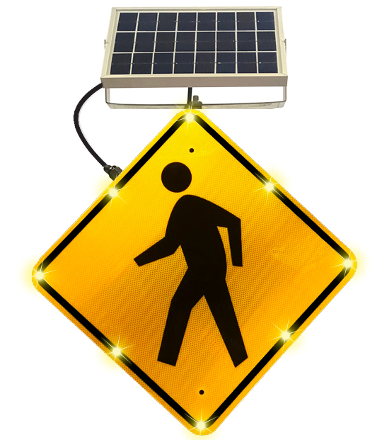 Solar Powered Flashing Crosswalk Lights